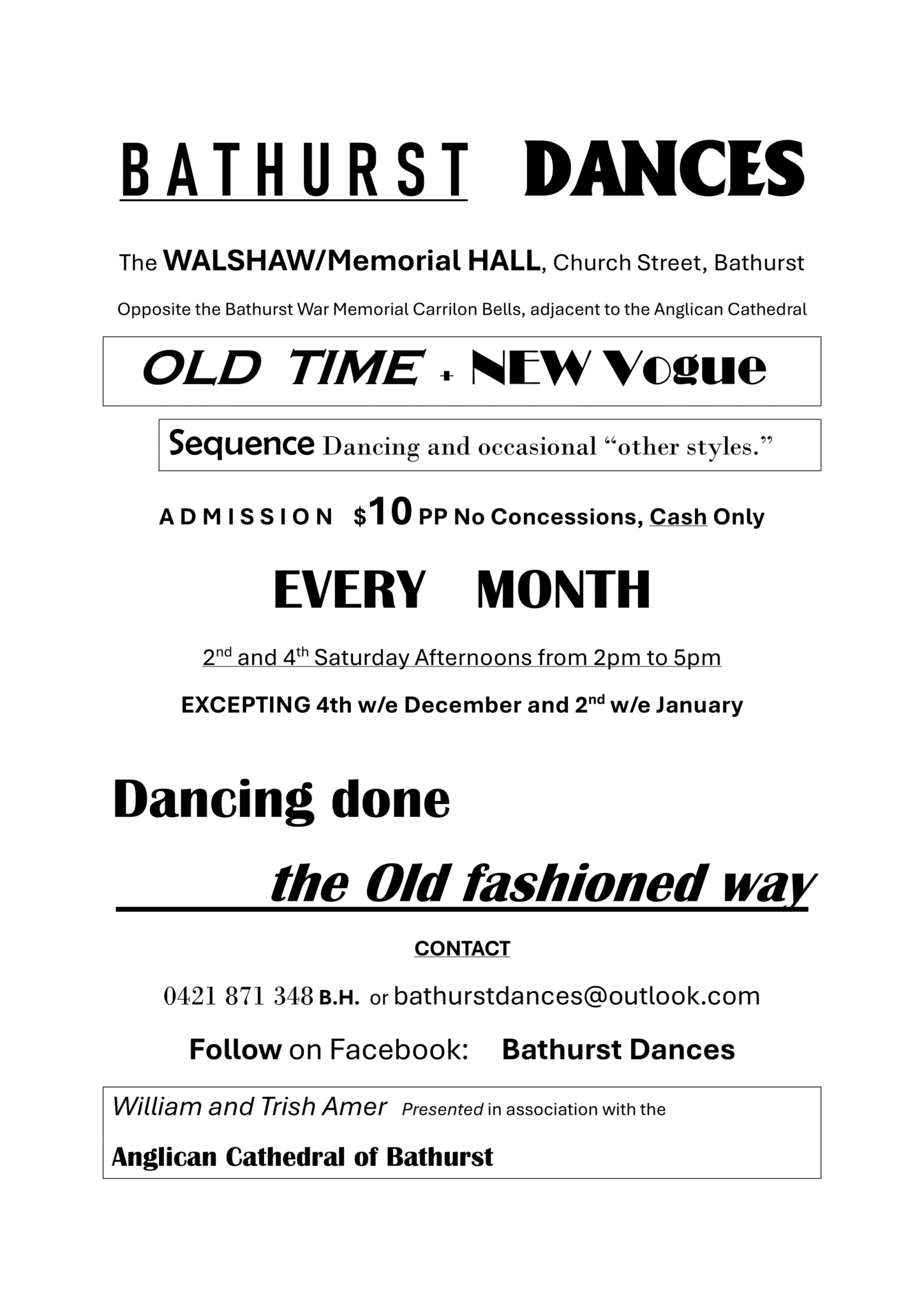 Bathurst Dances, Old Time and New Vogue Dance - Bathurst Region Tourism